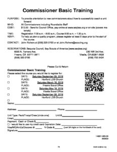 2018-2019 Commissioner Basic Training | Scouting America Sequoia Council