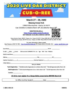 2020 Cub-O-Ree flyer | Sequoia Council - Boy Scouts of America