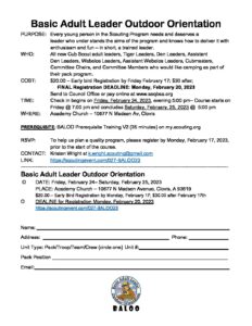 2023 BALOO Flyer | Scouting America Sequoia Council