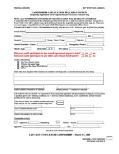 2023 Campership Form (1) | Scouting America Sequoia Council