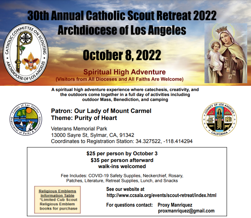 30th Annual Catholic Scout Retreat | Scouting America Sequoia Council