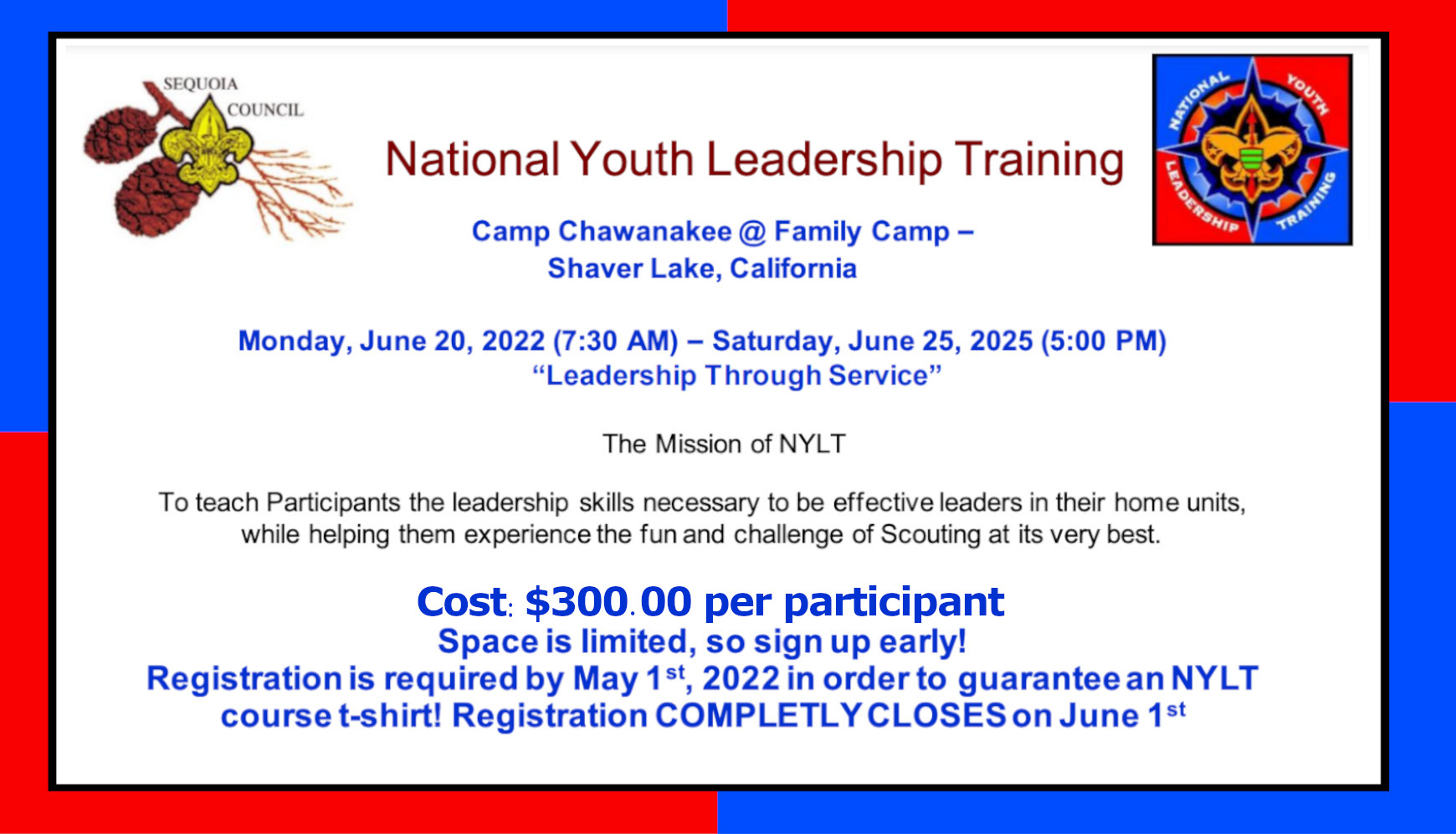 NYLT banner Updated | Scouting America Sequoia Council