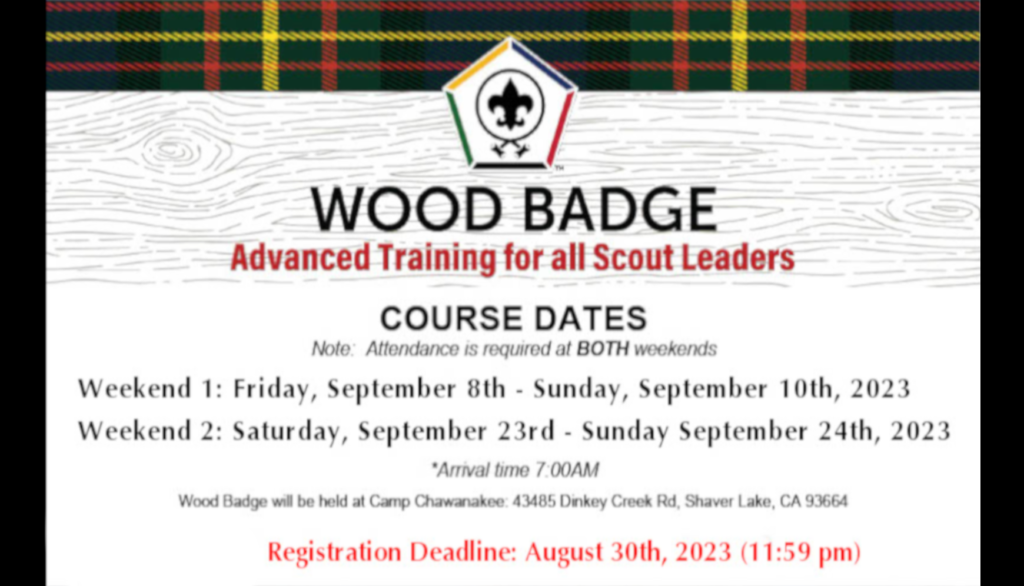 Woodbadge banner | Scouting America Sequoia Council