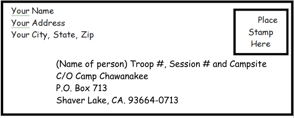 Camp Address and Mail | Scouting America Sequoia Council